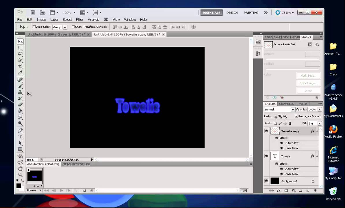 Photoshop - Blue Flame Text Effect - YouTube