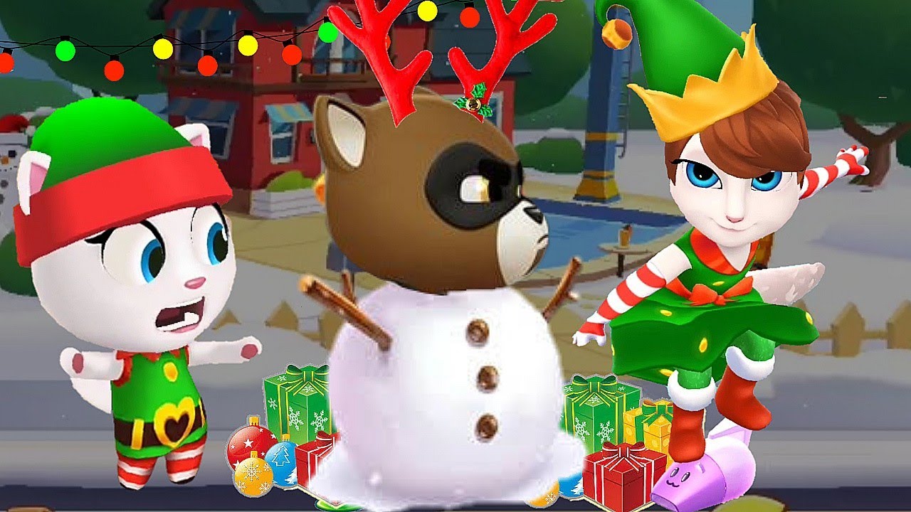 Talking Tom Gold Run vs My Talking Angela 2 Elf Angela New update ...