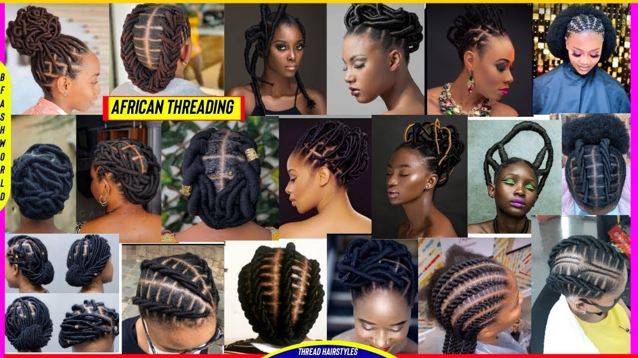 African threading hairstyles for Black women |Brazilian wool hairstyles ...
