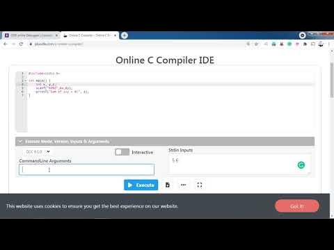 Online C Compilers for compiling and executing C programs - YouTube