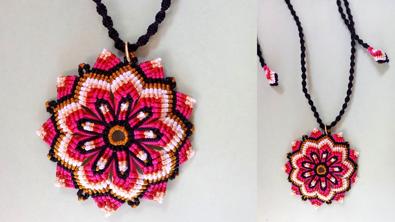 Tutorial de collar de macramé / Collar de macramé / Cómo hacer un ...