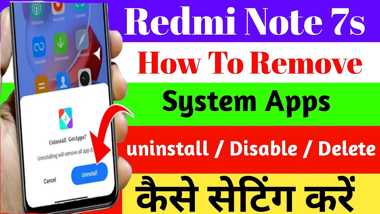 How To Uninstall Default app In Redmi Note 7s | Uninstall And App ...