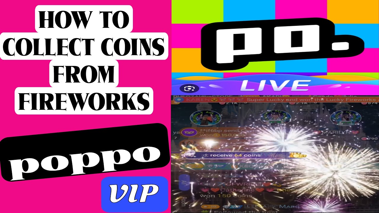 HOW TO COLLECT COINS FROM POPPO FIREWORKS,FOR VIP MEMBER - YouTube