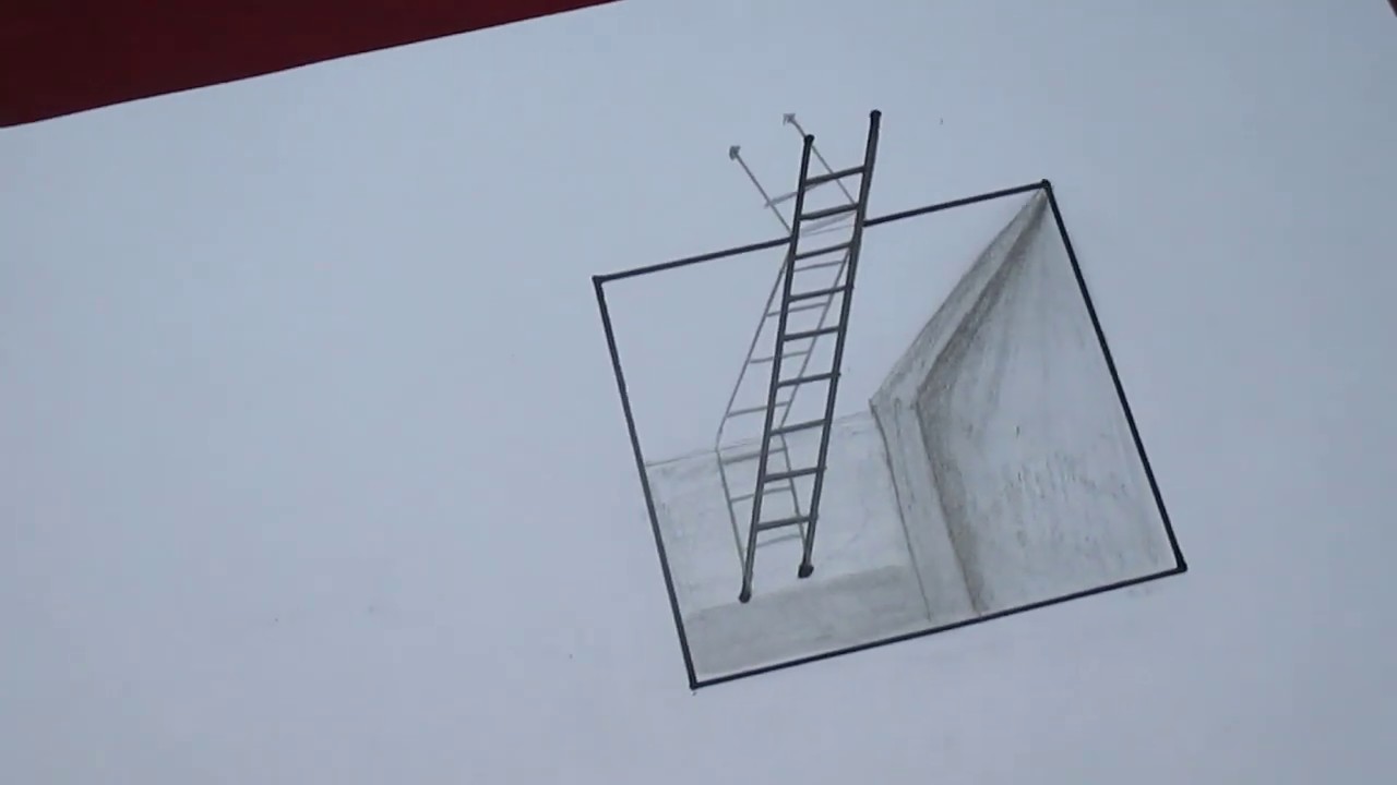 How to make 3D Ladder | drawing with pencil | 3D Art - YouTube