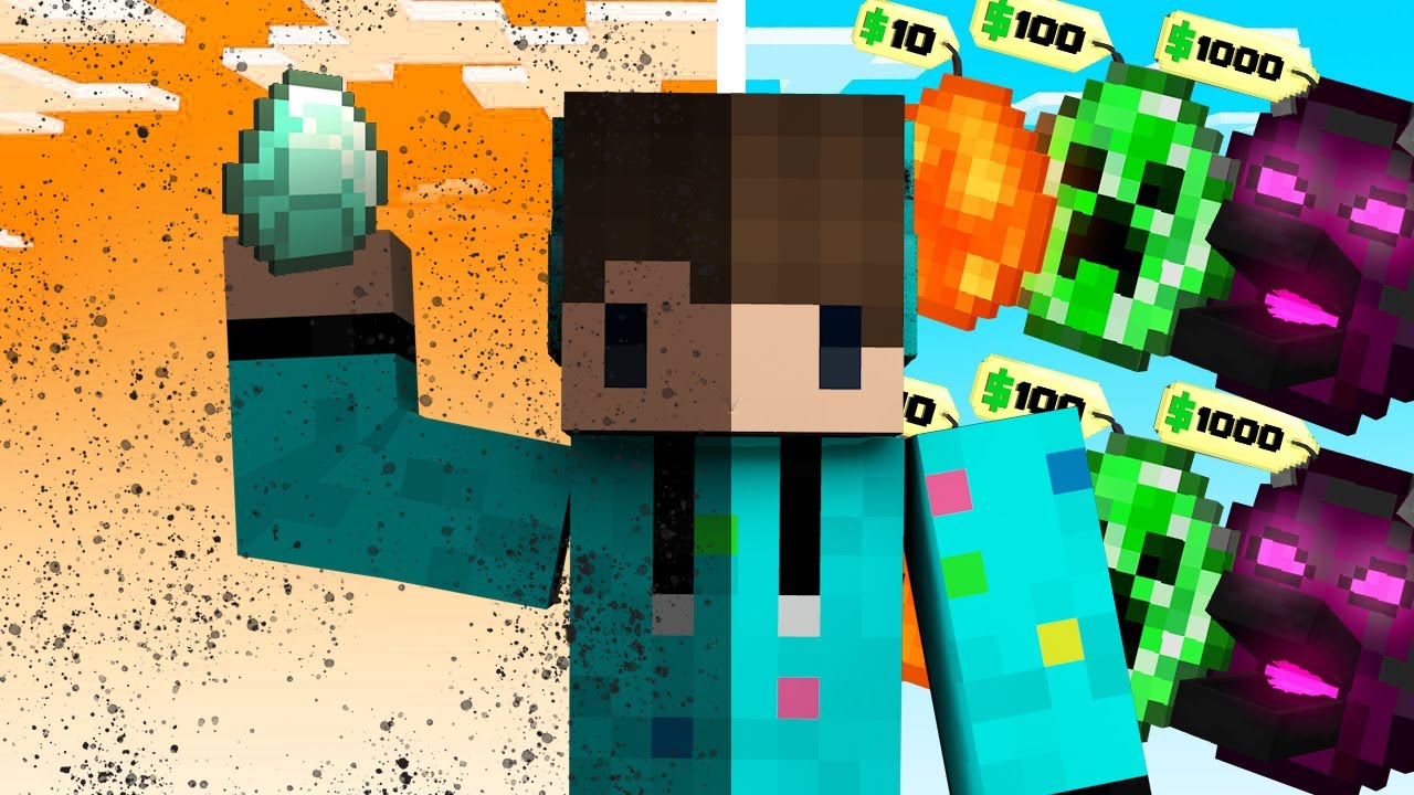 Minecraft Tapi 1 Bijih Diamond VS 1.000.000 Diamond Hacker .... - YouTube