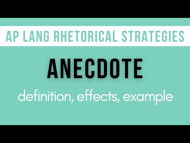 Examples Of Anecdote