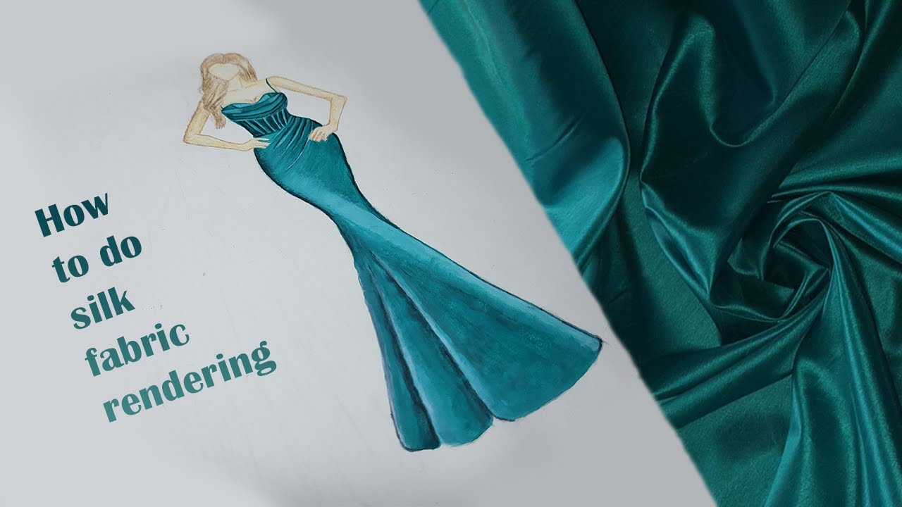 Silk/Satin Fabric Rendering// Watercolor Medium //How to render silk ...