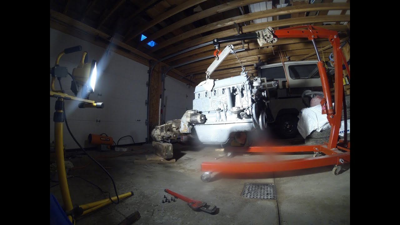 FJ40 F155 Engine install - YouTube