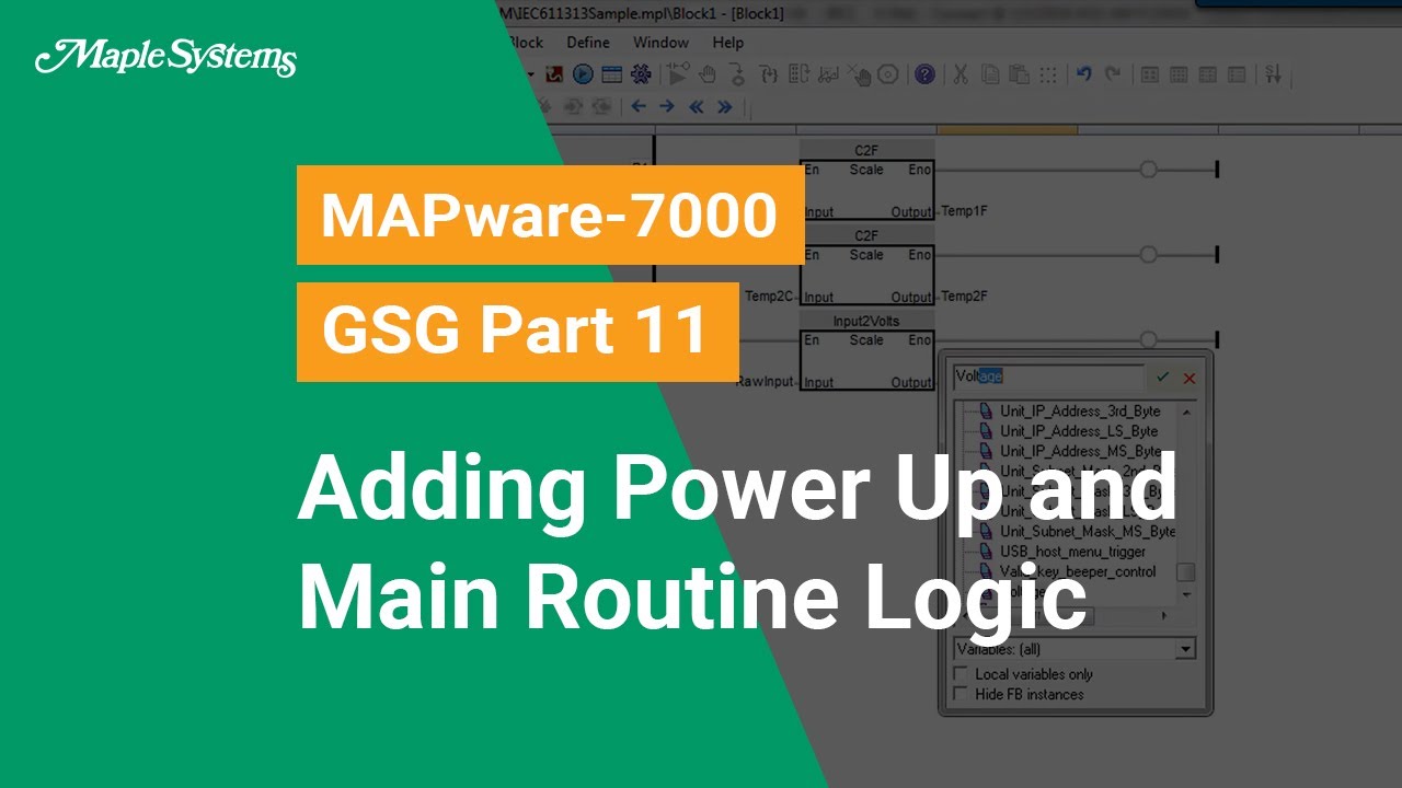 MAPware-7000 GSG Part 11 - Adding Power Up and Main Routine Logic - YouTube