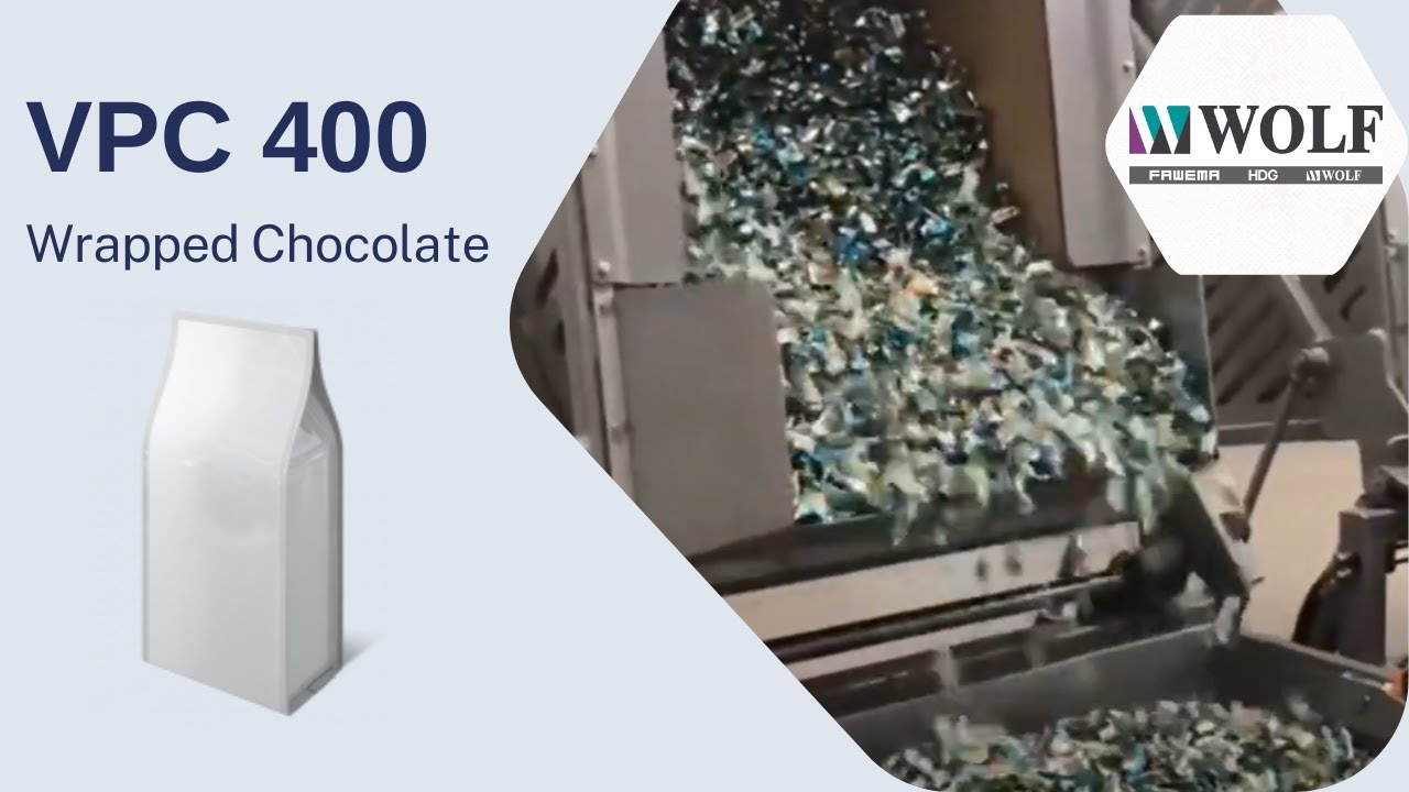 Wolf Packaging Machine VPC 400 for wrapped chocolate - YouTube