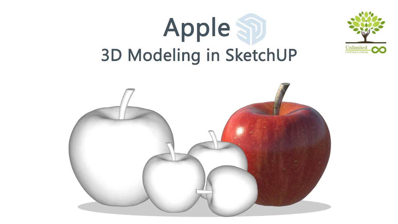 How to make 3D modeling Apple fruit in SketchUp - YouTube