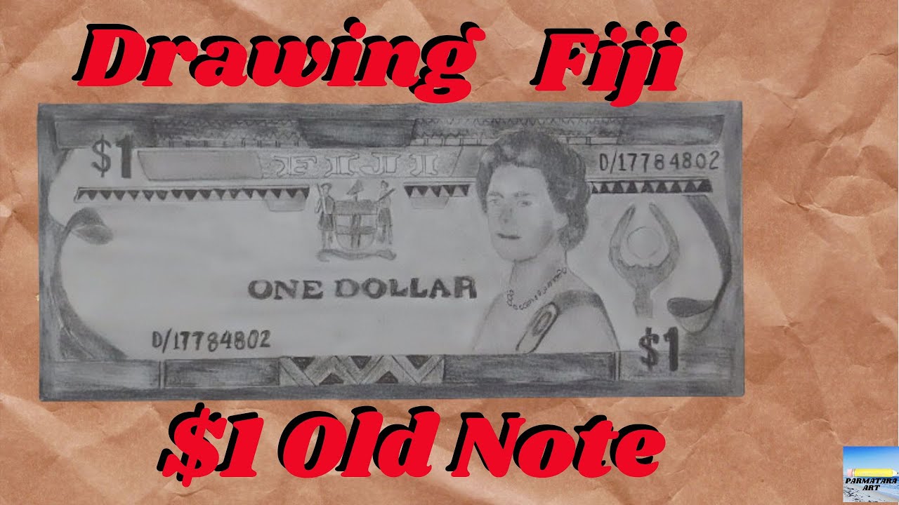 Drawing Fiji $1 Old Bank Note. #fiji - YouTube
