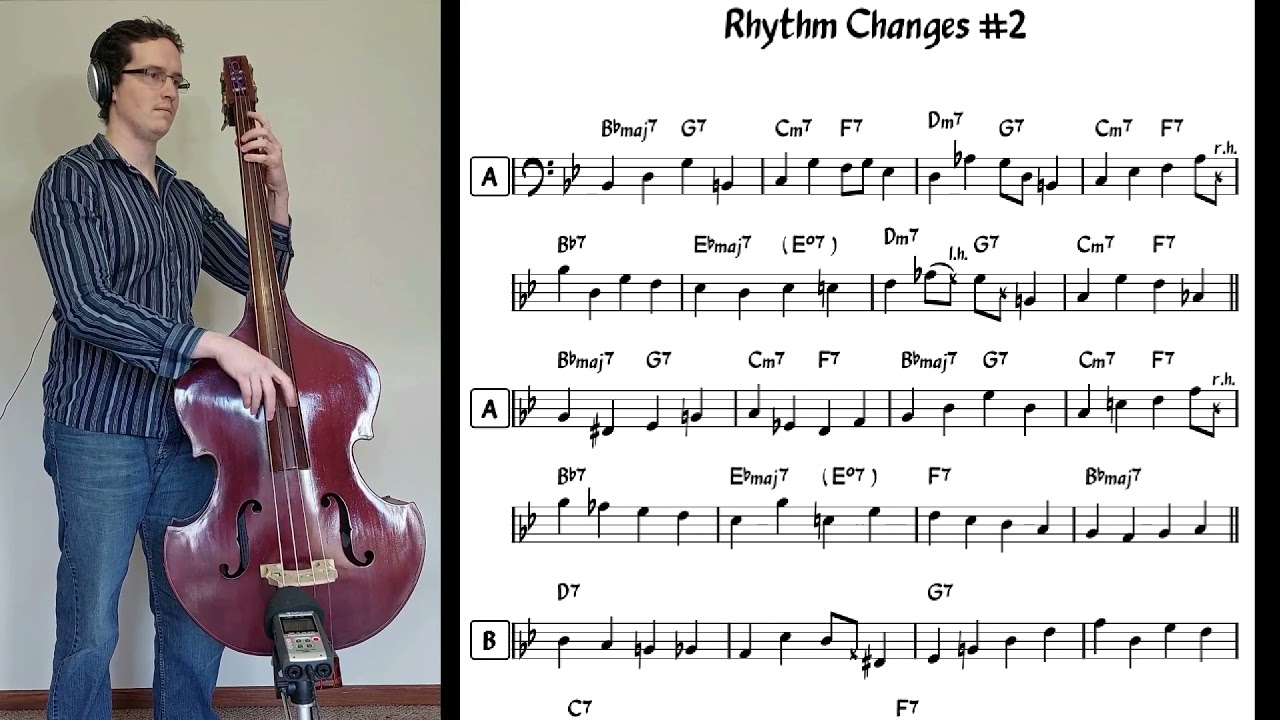 3 KILLER Rhythm Changes Walking Bass Lines in Half Position - YouTube