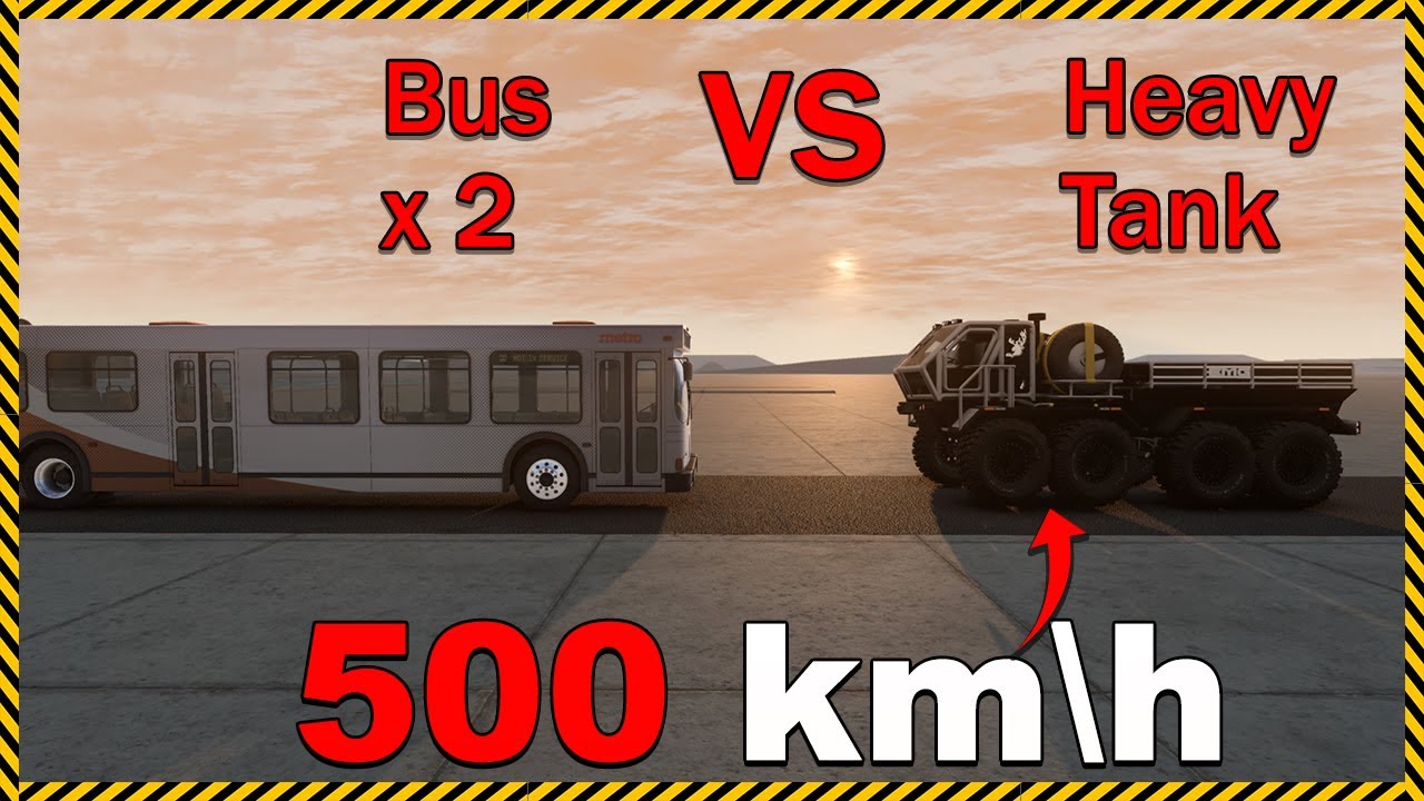 Bus (x2) VS EMG ForeSteer (#6) | Car Body Testing | beamng drive ...