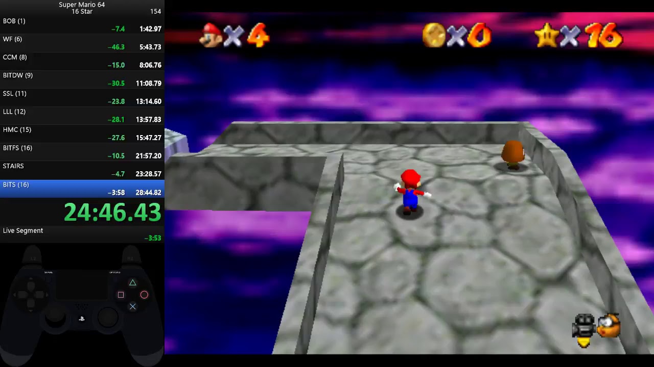 SM64 16 STAR WR ATTEMPTS - YouTube