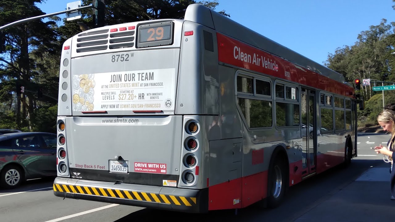 SF Muni 2017 New Flyer XDE40 8752 on Route 29 Sunset - YouTube