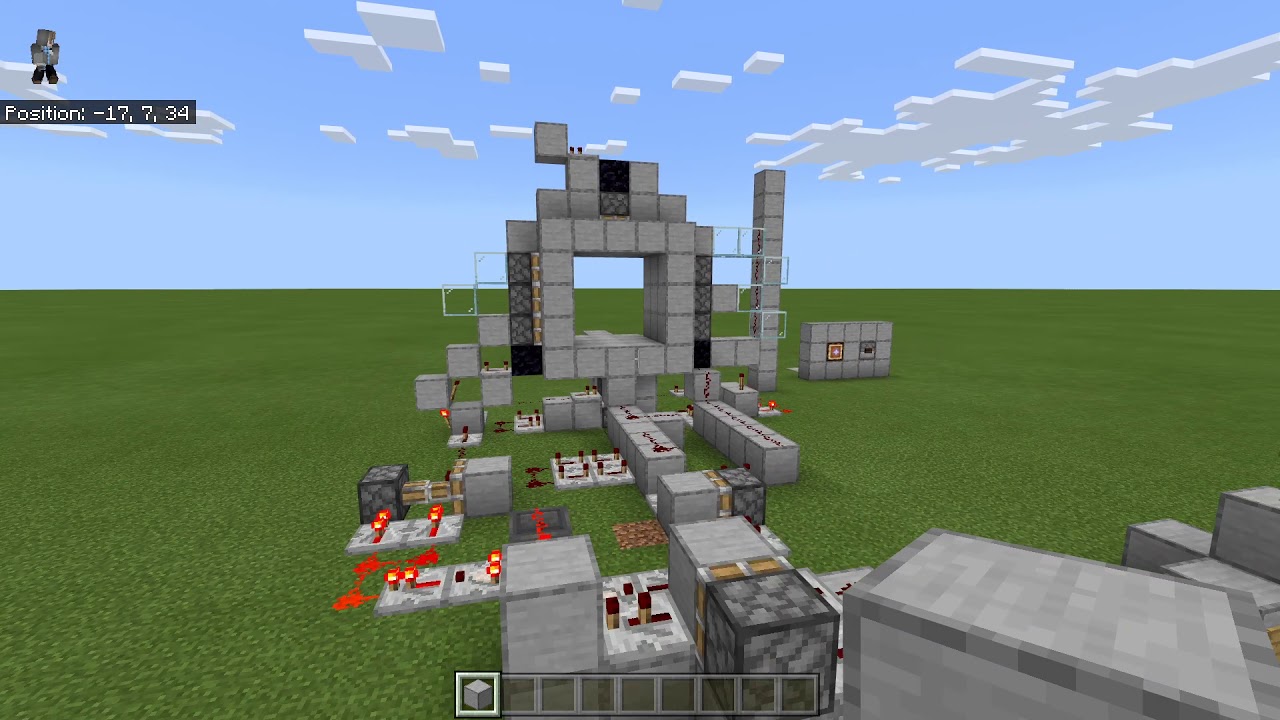 Minecraft Redstone 3x3 Door Bedrock - YouTube