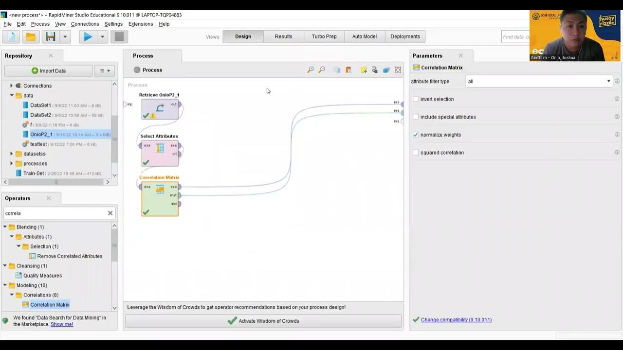Laboratory Activity (Linear Regression) Using Rapid Miner - YouTube