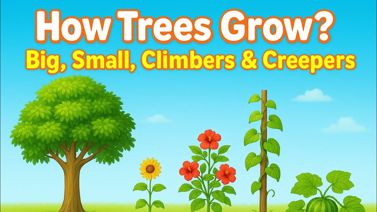 How Trees Grow | Big Trees, Small Plants, Climbers & Creepers Explained ...