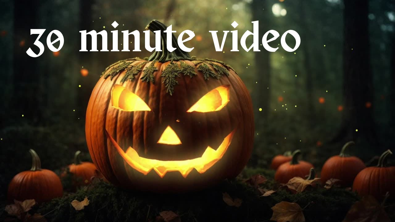 Jack-O’-Lantern in the Woods – Halloween Ambience with Fireflies ...