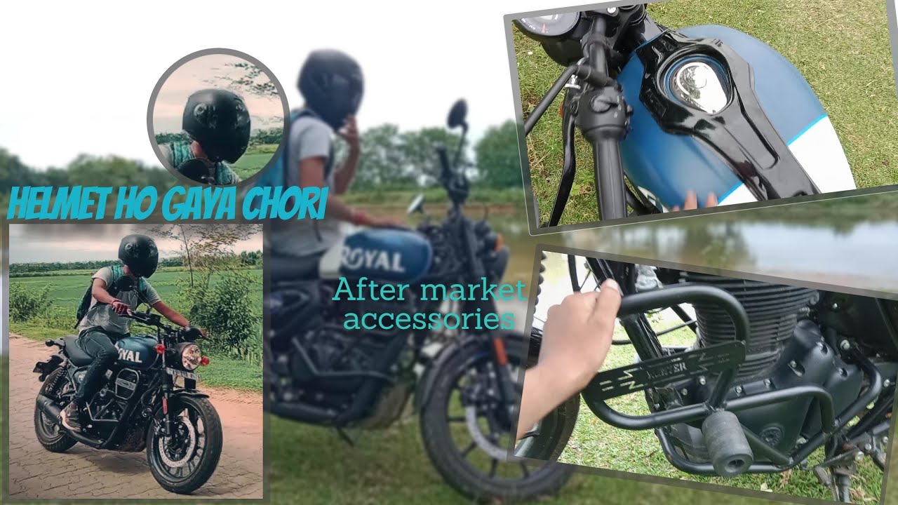 Mera 3000 ka Helmet hogaya chori / Royal Enfield Hunter 350 aftermarket ...
