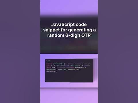 OTP generator in JavaScript #javascript #programming #viral #shorts ...