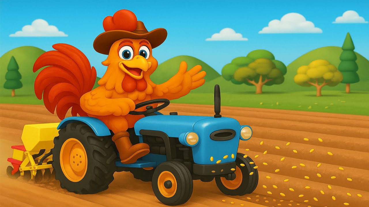 🌾🚜The Tractor on the Farm😂🐓| Fun Kids Song & Cute Animation 🚜 BLU BLU ...