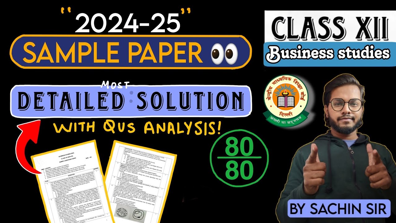 Business studies CBSE class 12th sample paper 2024 -25 detailed ...
