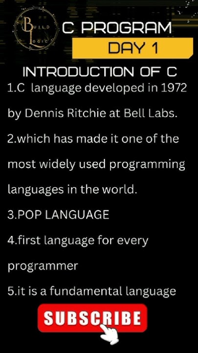 C Program Language Day1 #shorts #viralvideo #youtubeshorts #like #subscribe #buildlogic #support ...