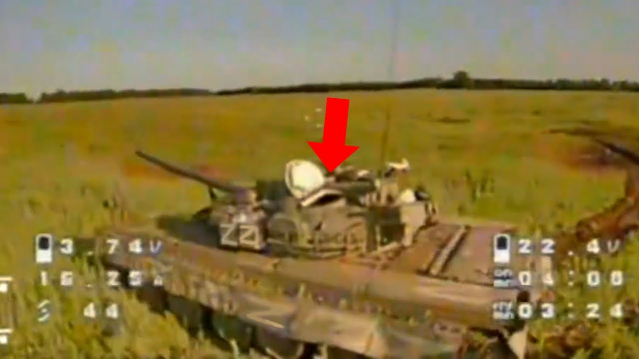 FPV Drone Fly Down Into Hatch Of Russian T-80 Tank - YouTube