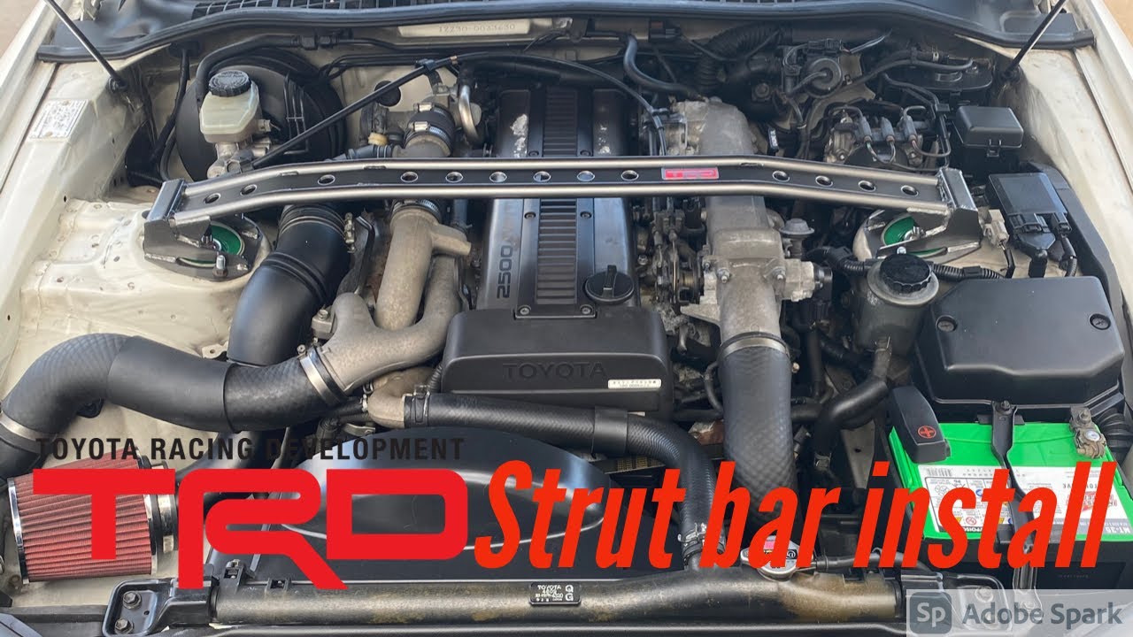TRD Strut bar install on Toyota Soarer/Lexus sc - YouTube