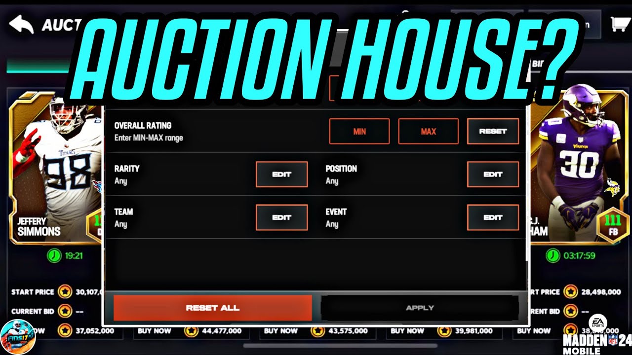 MADDEN MOBILE 25 AUCTION HOUSE… WHY NOT? Madden Mobile 25 - YouTube