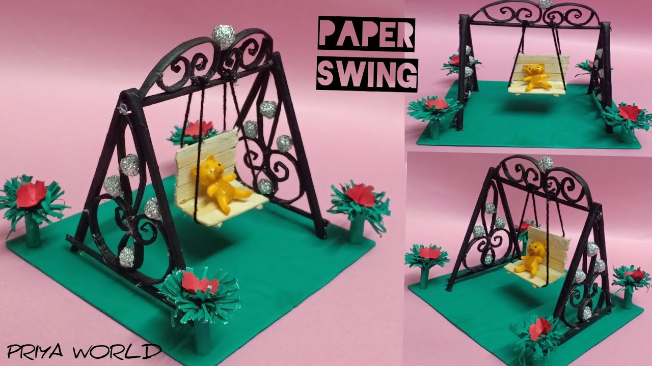 Beautiful paper Swing making.. |DIY paper Swing |easy craft |PRIYA ...