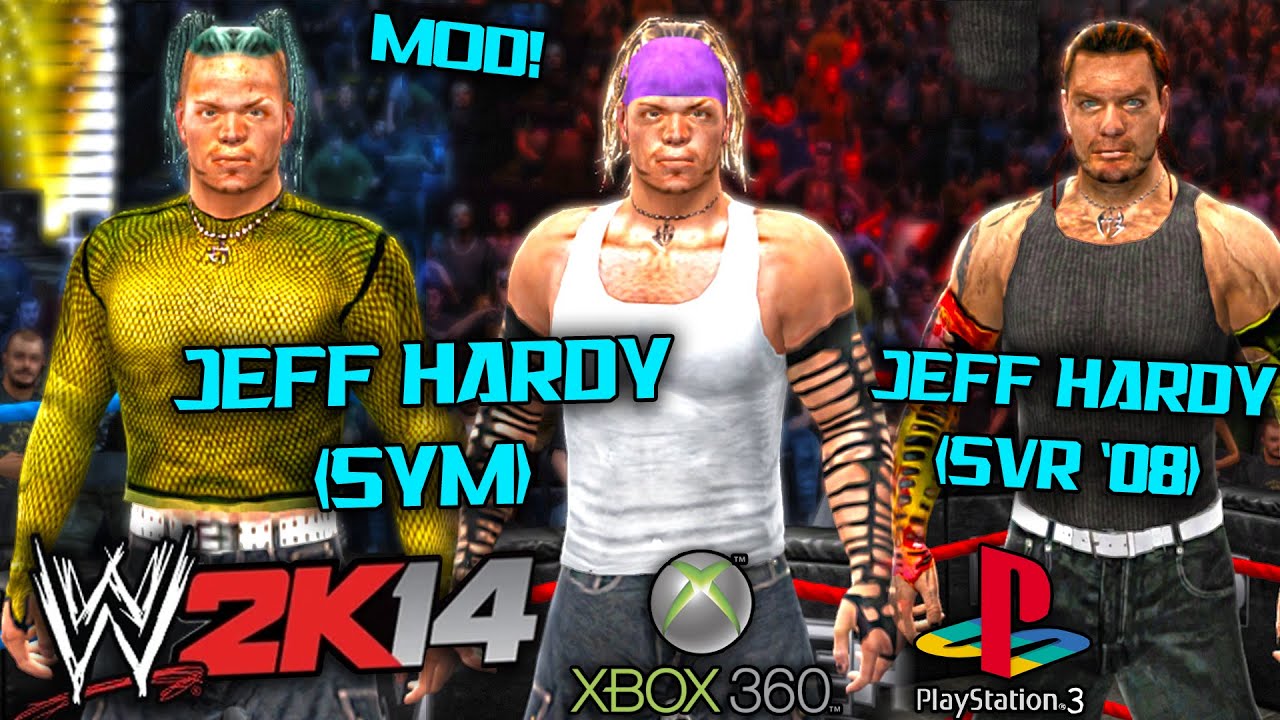 Jeff Hardy (SYM & SvR '08) Mod For WWE 2K14 Xbox 360/PS3 - YouTube