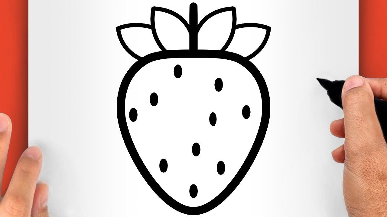 HOW TO DRAW A STRAWBERRY DRAWING STEP BY STEP FOR BEGINNERS (EASY AND ...