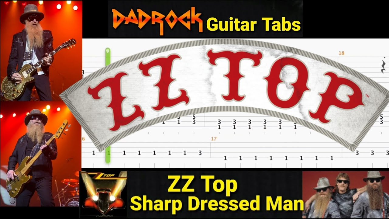 Sharp Dressed Man - ZZ Top - Guitar + Bass TABS Lesson - YouTube
