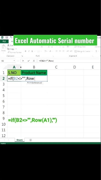 Excel automatic Serial number #shortvideo #short #excel #exceltutorial - YouTube