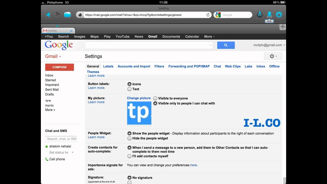 how to change gmail Button labels to Icons - YouTube