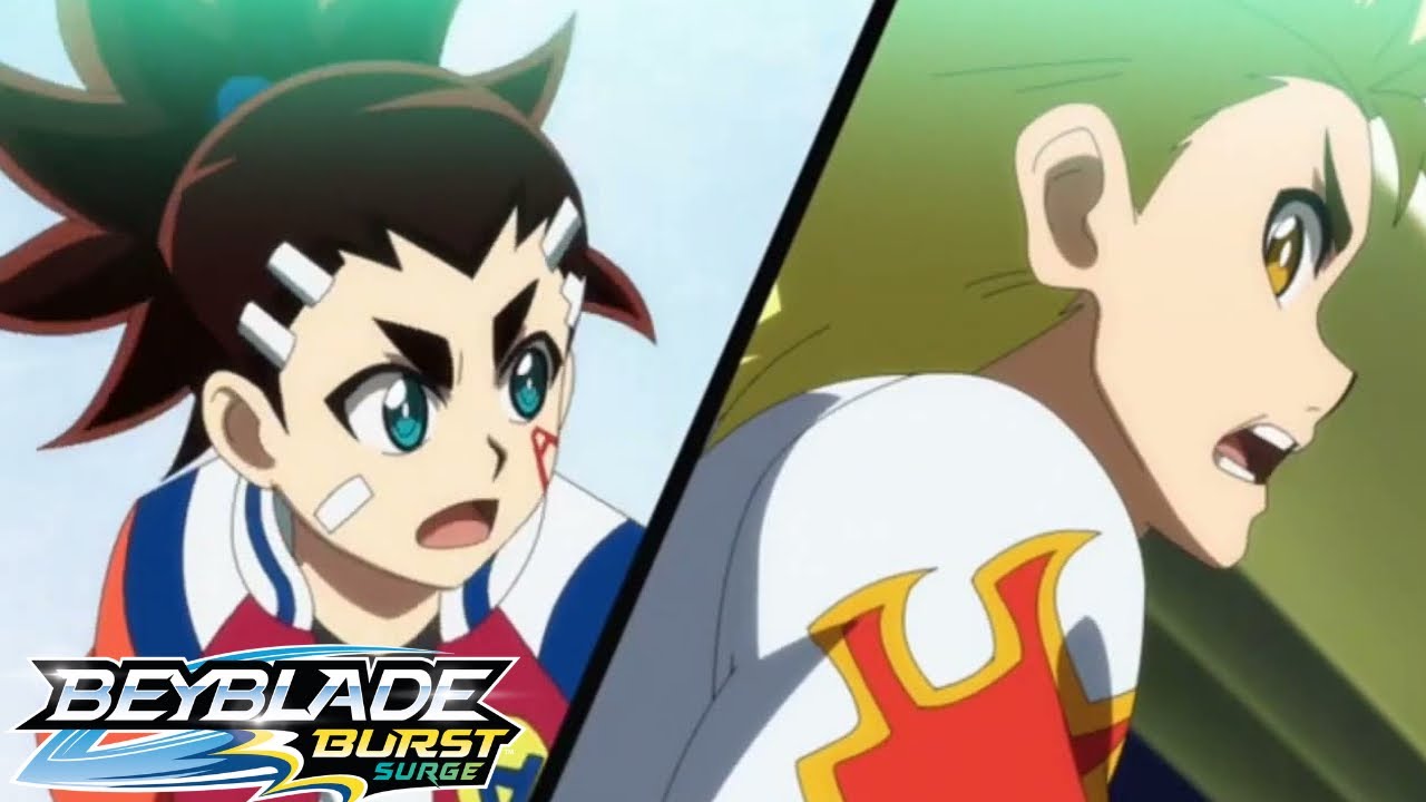 Beyblade Burst Surge ENGLISH DUB EP 23 Aiger & Ranjiro vs Valt ...