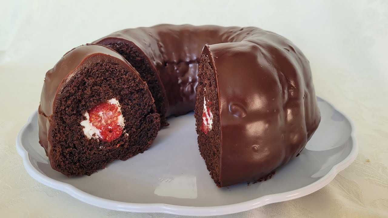Chocolate Raspberry Bundt Cake Recipe - YouTube
