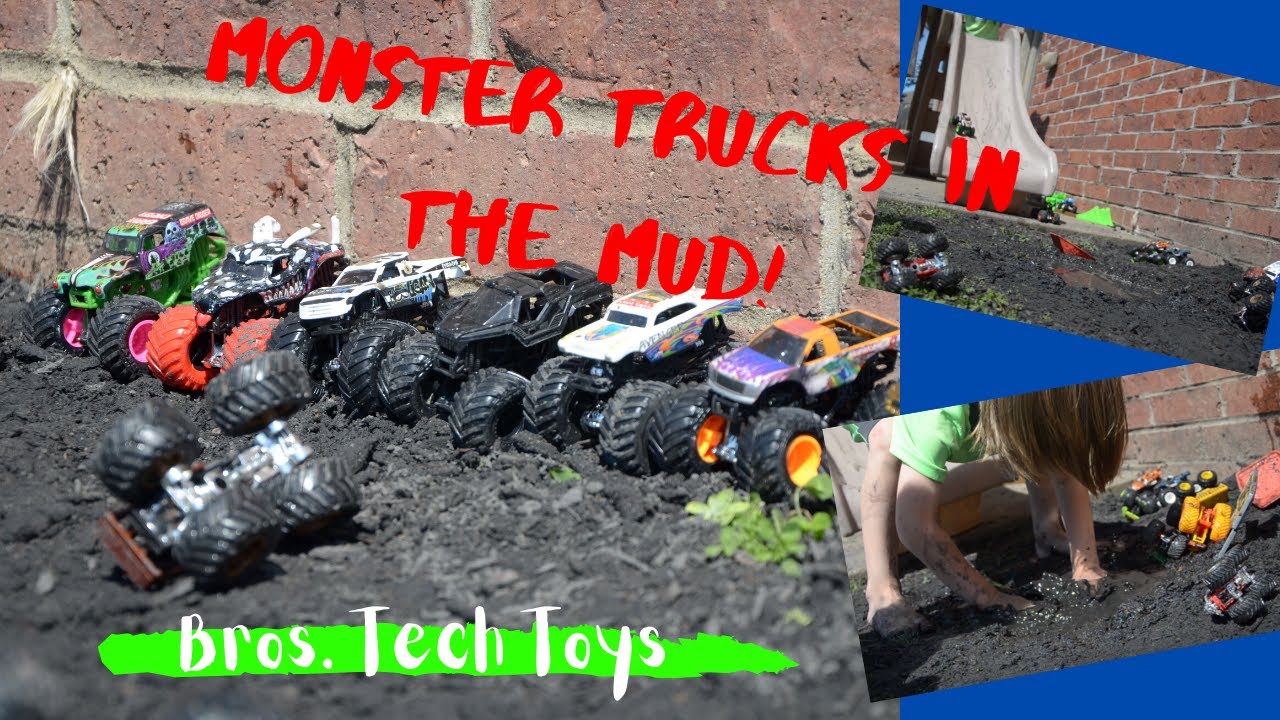 Monster Jam Trucks in the Mud | Grave Digger Mohawk Warrior Maxx D ...