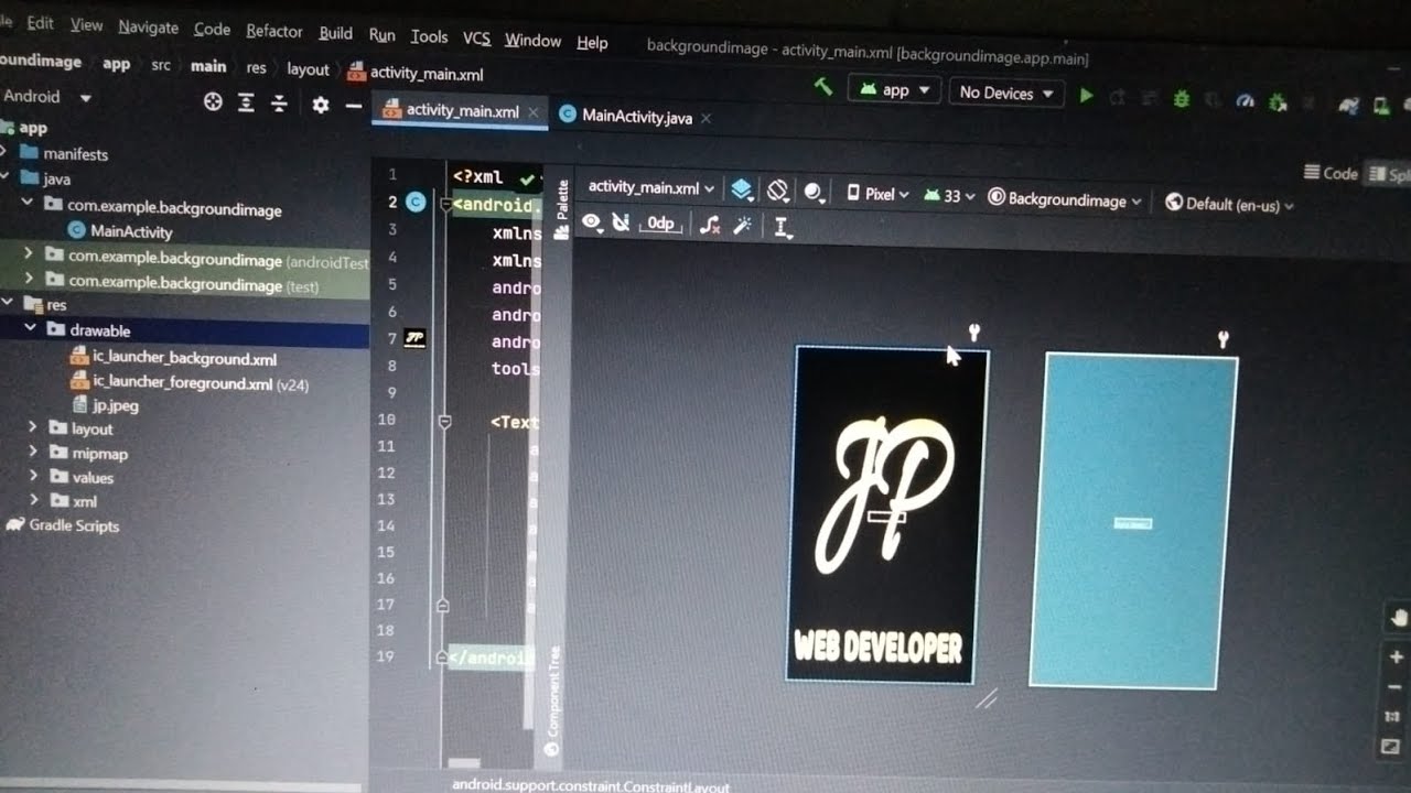 Add background image in Android Studio || Coding Whatsapp Status||Coding Lover's ...