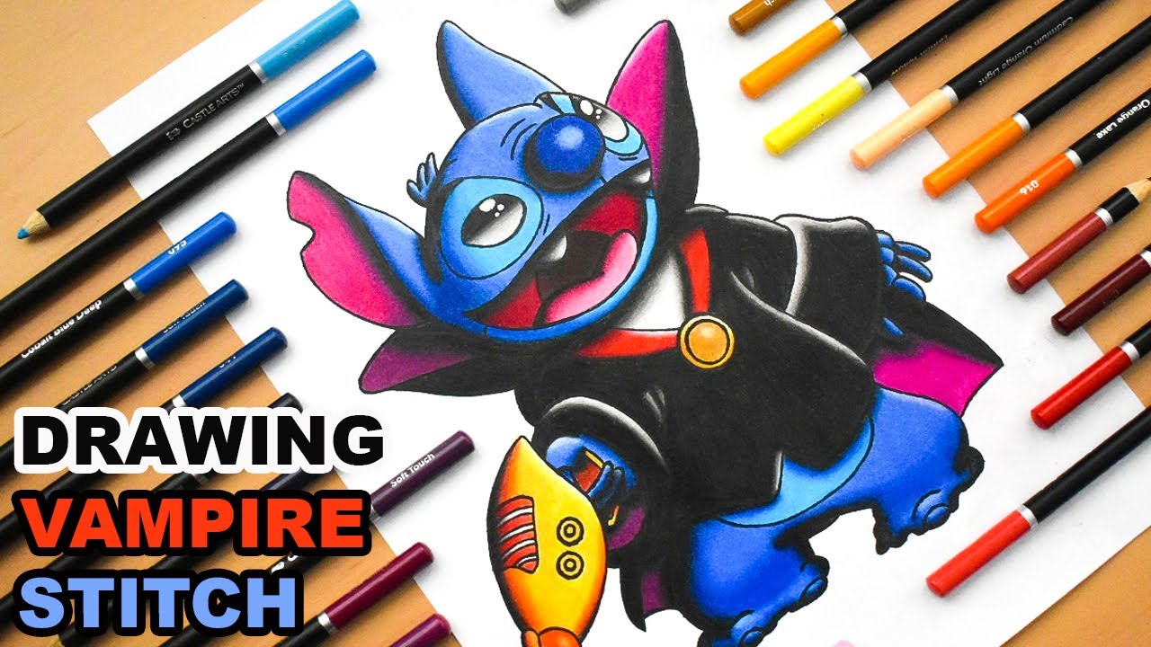 Drawing Vampire Stitch (Disney) Time-lapse | JMZ Illustrations - YouTube
