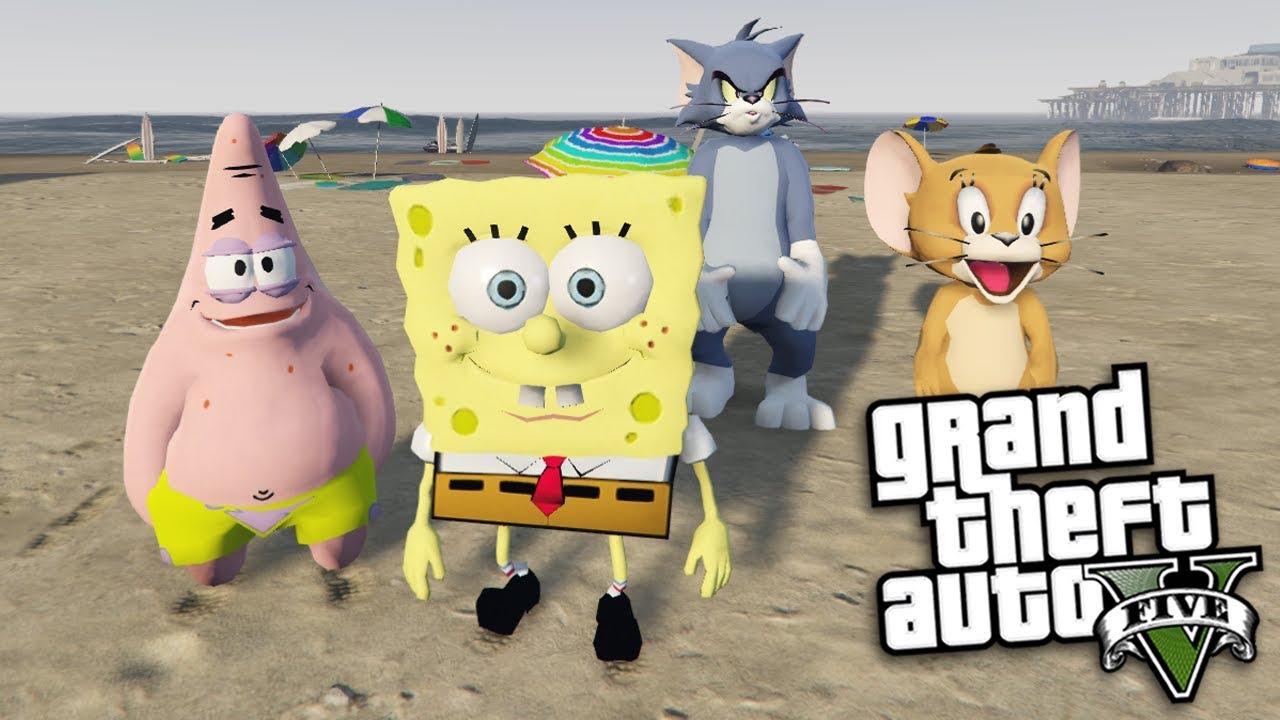 GTA 5 Mods - SPONGEBOB & PATRICK VS TOM & JERRY MOD (GTA 5 PC Mods ...