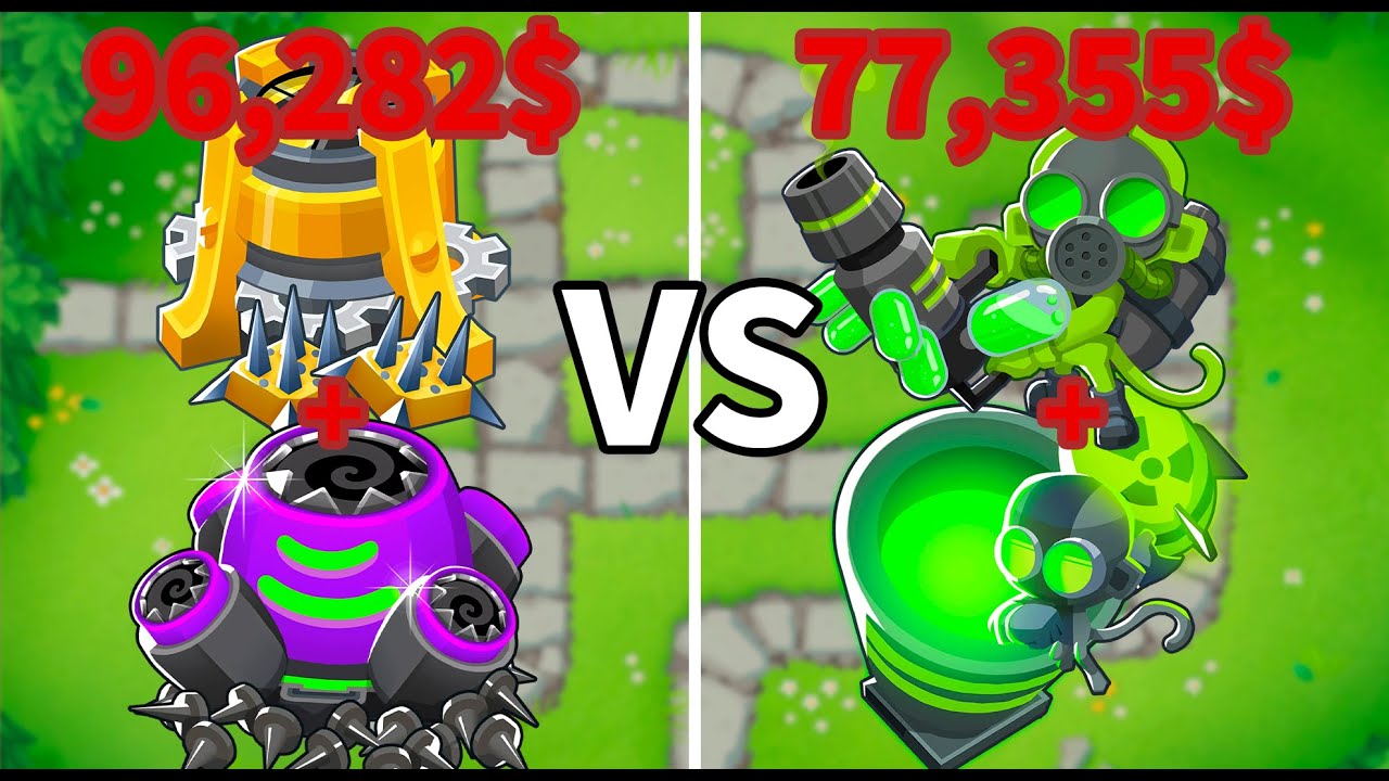 BTD 6 Spike Factory and Spike Factory vs Glue Gunner and Mortar Monkey ...