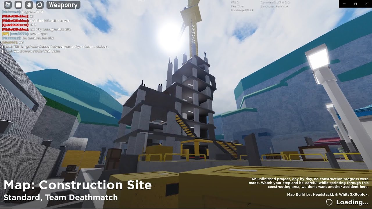 Weaponary construction site map test (ROBLOX) - YouTube