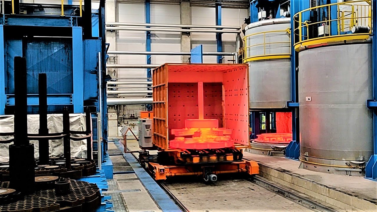 Case-hardening HUGE 2 Ton Gear with Automatized Heat Treating Facility ...