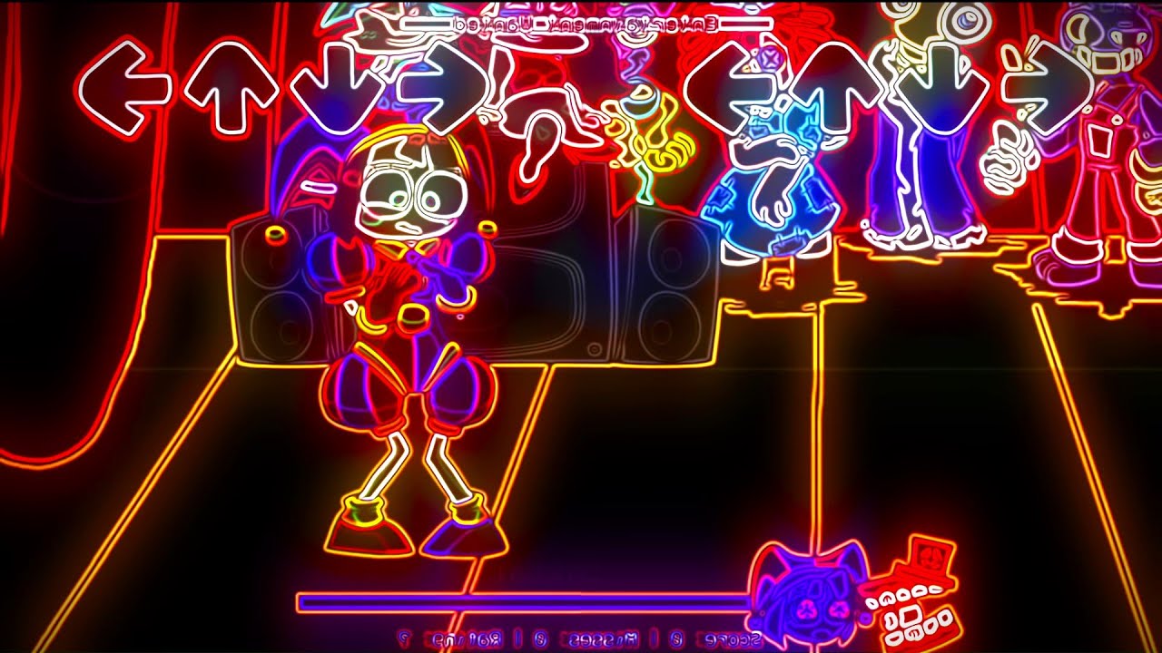 NEON FNF - Caine vs Pomni - The Amazing Digital Circus x FNF - YouTube