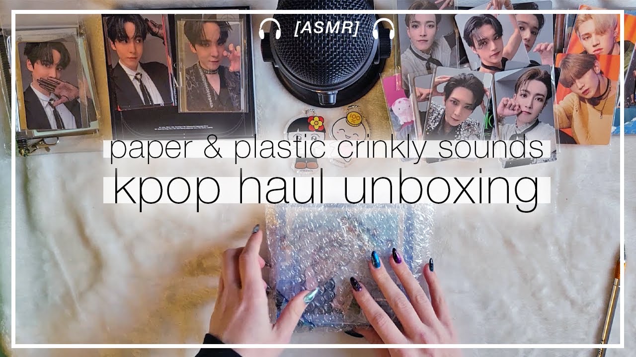 [ASMR] Kpop Haul Unboxing | Paper & Plastic Crinkly Sounds, Soft Spoken ...