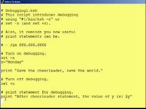 Intro To Korn Shell - Lesson 3 - Debugging - YouTube
